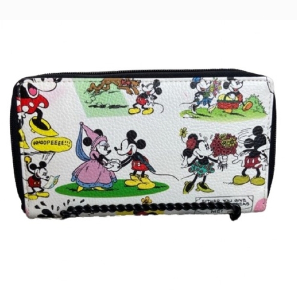 Disney | Bags | Disney Mickey And Minnie Mouse Wallet White And Black ...